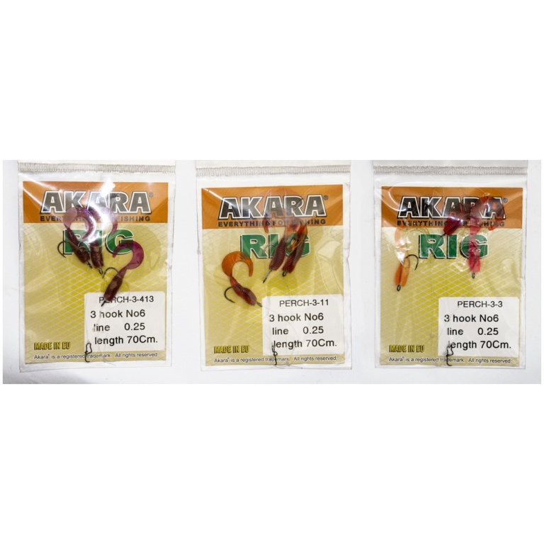 Rakendus Akara Rig 3 sirpsaba 0,25mm, 0,70cm Perch-3-11 – E-Kalastus